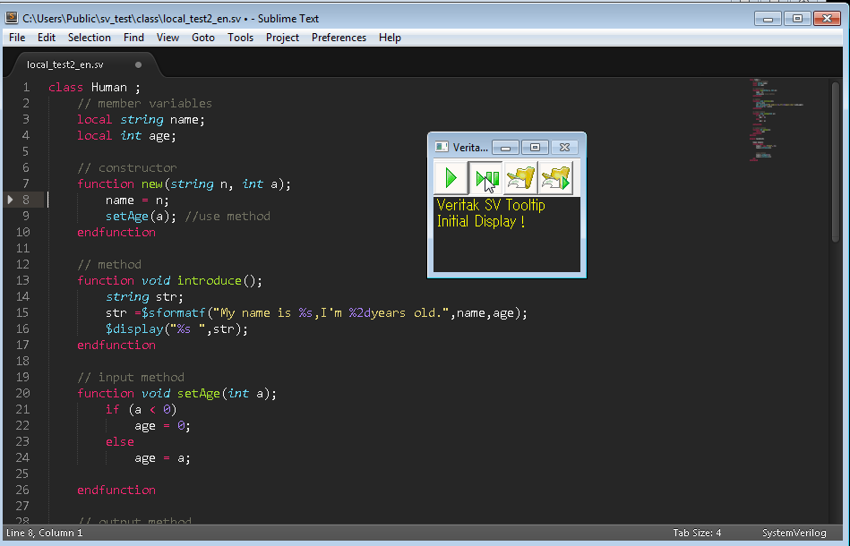 Press Step Button to step.